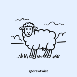 25 Easy Cute Sheep Doodles Drawing Ideas - drawtwist.com
