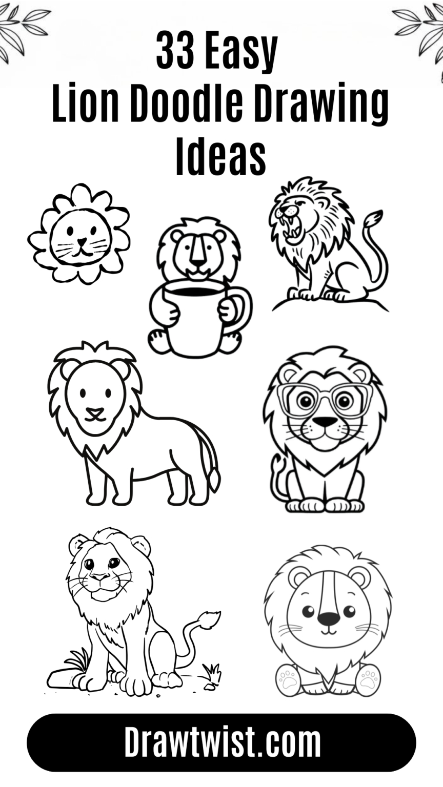 33 Easy Lion Doodle Drawing Ideas - drawtwist.com