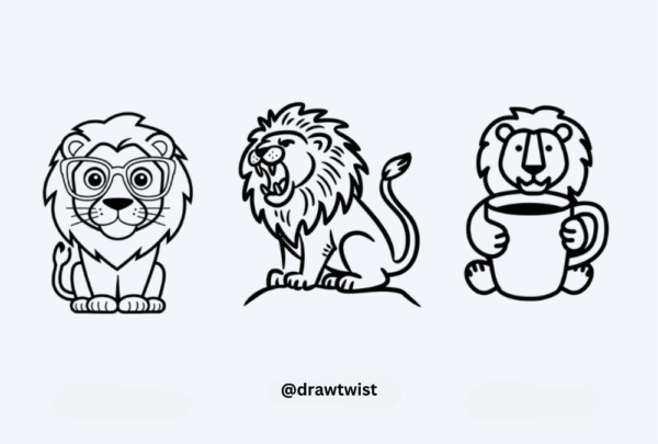 33 Easy Lion Doodle Drawing Ideas - drawtwist.com
