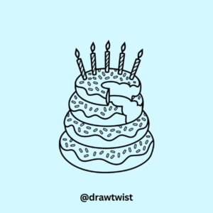 33 Easy Cake Doodle Ideas - drawtwist.com