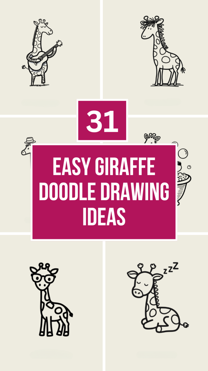 31 Easy Giraffe Doodle Drawing Ideas - drawtwist.com