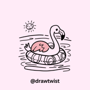 31 Easy Flamingo Doodles Drawing Ideas to Try - drawtwist.com
