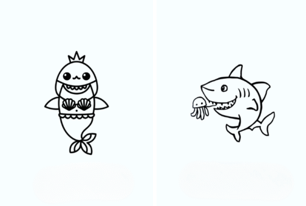37 Simple Shark Doodles to Draw - drawtwist.com