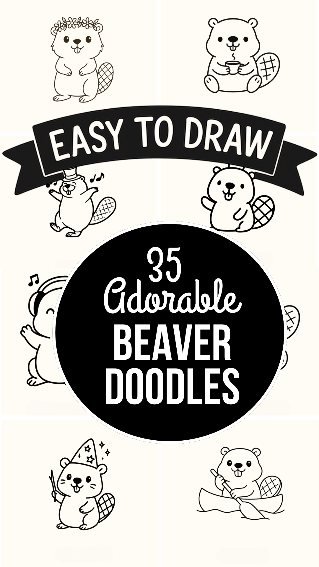 35 Adorable Beaver Doodles Easy to Draw - drawtwist.com