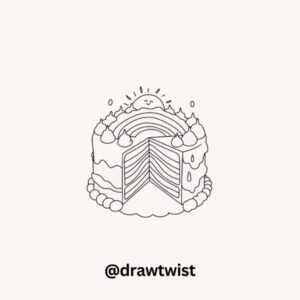 33 Easy Cake Doodle Ideas - drawtwist.com