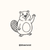 35 Adorable Beaver Doodles Easy to Draw - drawtwist.com