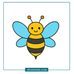 How to Draw a Bee - drawtwist.com