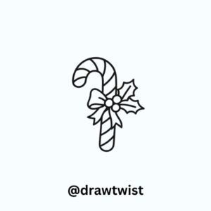 22 Cute Simple Candy Cane Doodles Ideas For Christmas - drawtwist.com