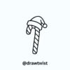 22 Cute Simple Candy Cane Doodles Ideas For Christmas - drawtwist.com