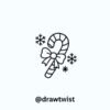22 Cute Simple Candy Cane Doodles Ideas For Christmas - drawtwist.com