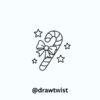 22 Cute Simple Candy Cane Doodles Ideas For Christmas - drawtwist.com