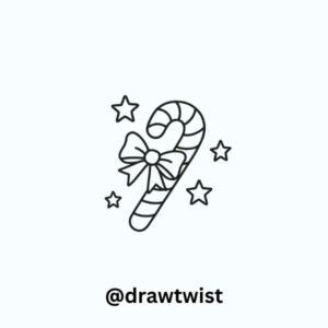 22 Cute Simple Candy Cane Doodles Ideas For Christmas - drawtwist.com