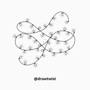27 Simple Christmas Lights Doodle Ideas Anyone Can Try - drawtwist.com