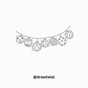 27 Simple Christmas Lights Doodle Ideas Anyone Can Try - drawtwist.com