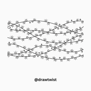 27 Simple Christmas Lights Doodle Ideas Anyone Can Try - drawtwist.com