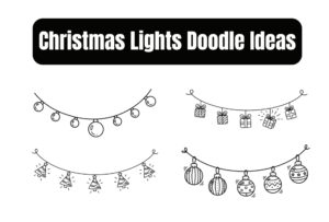 27 Simple Christmas Lights Doodle Ideas Anyone Can Try - drawtwist.com