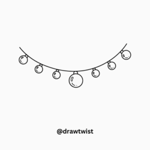 27 Simple Christmas Lights Doodle Ideas Anyone Can Try - drawtwist.com