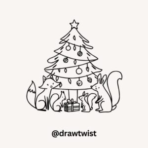 33 Easy Christmas Tree Doodle Drawing Ideas - drawtwist.com