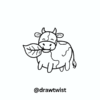 40 Easy and Cute Cow Doodle Ideas - drawtwist.com