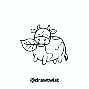 40 Easy and Cute Cow Doodle Ideas - drawtwist.com