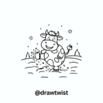 40 Easy and Cute Cow Doodle Ideas - drawtwist.com