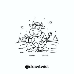40 Easy and Cute Cow Doodle Ideas - drawtwist.com