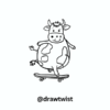 40 Easy and Cute Cow Doodle Ideas - drawtwist.com