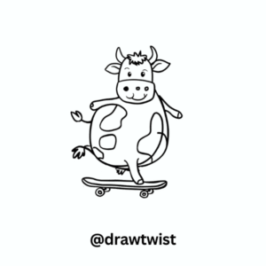 40 Easy and Cute Cow Doodle Ideas - drawtwist.com