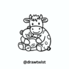 40 Easy and Cute Cow Doodle Ideas - drawtwist.com