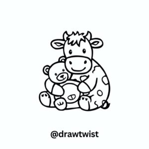 40 Easy and Cute Cow Doodle Ideas - drawtwist.com