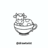 40 Easy and Cute Cow Doodle Ideas - drawtwist.com