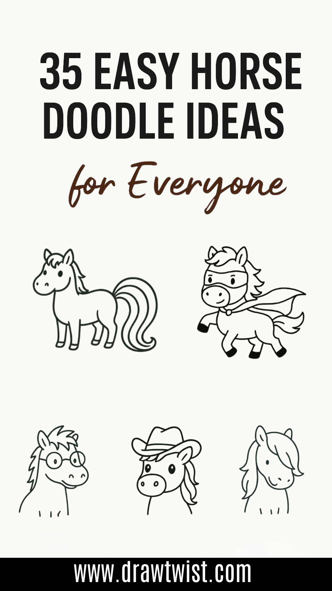 35 Easy Horse Doodle Ideas for Everyone - drawtwist.com