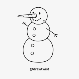 35 Sweet & Simple Snowman Doodle Drawing Ideas to Try - drawtwist.com