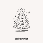 33 Easy Christmas Tree Doodle Drawing Ideas - drawtwist.com
