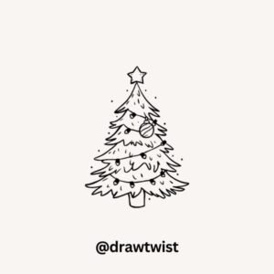 33 Easy Christmas Tree Doodle Drawing Ideas - drawtwist.com