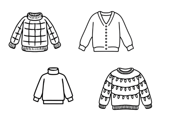 31 Winter Sweater Doodles (Cute, Cozy Drawing Ideas) - drawtwist.com