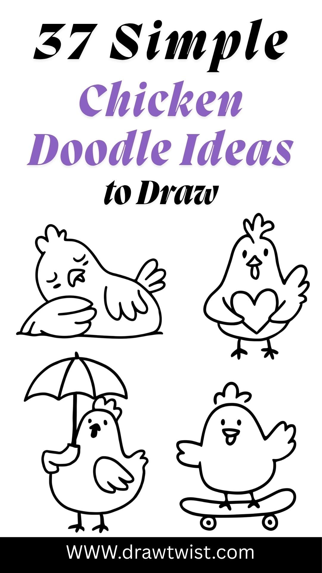 37 Simple Chicken Doodle Ideas to Draw - drawtwist.com