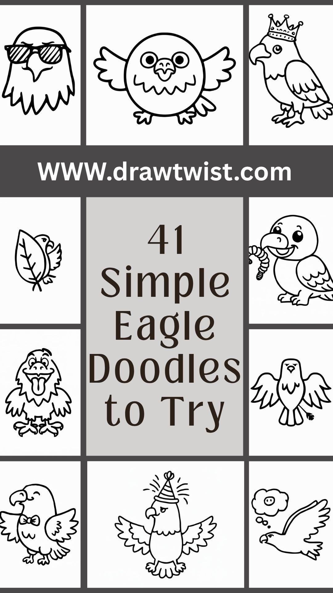 41 Simple Eagle Doodles to Try - drawtwist.com
