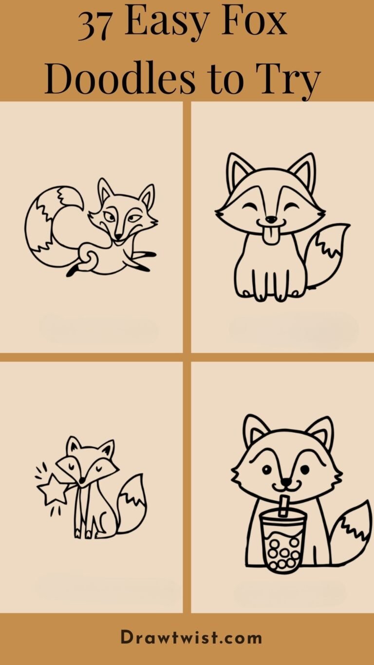 37 Easy Fox Doodles to Try - drawtwist.com