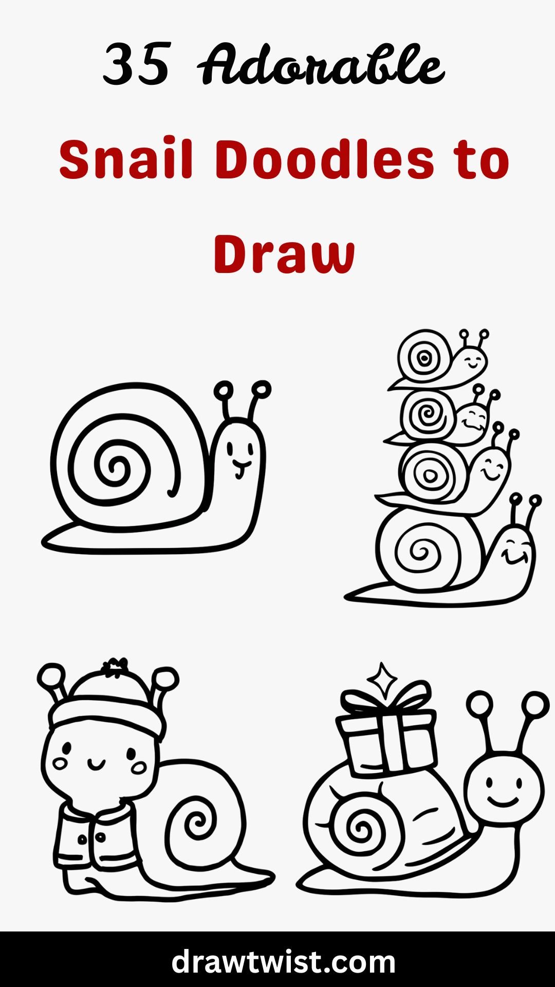 35 Adorable Snail Doodles to Draw - drawtwist.com