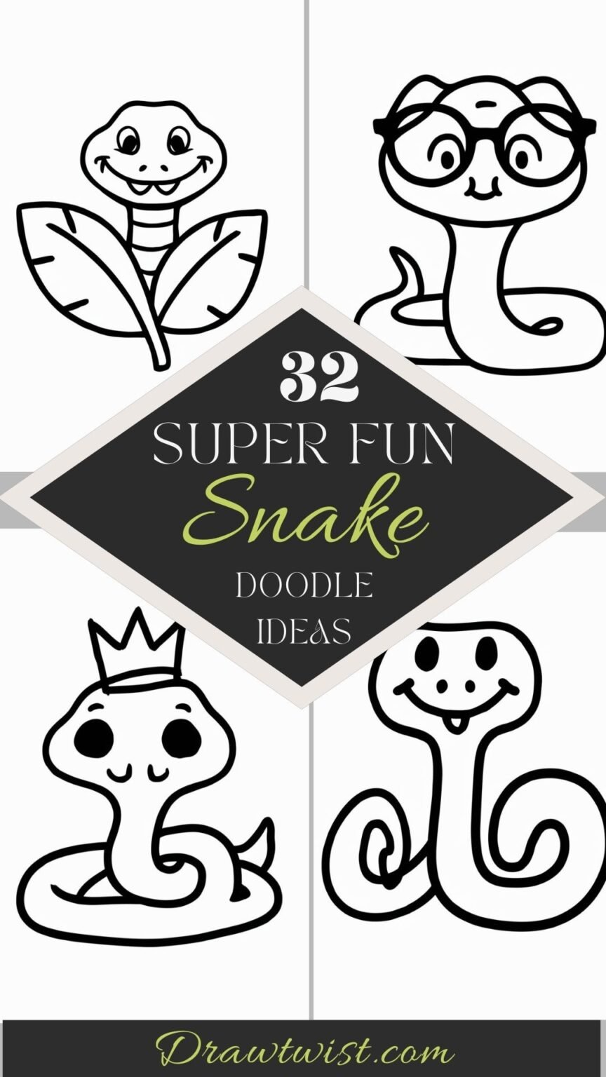 32 Super Fun Snake Doodle Ideas - drawtwist.com